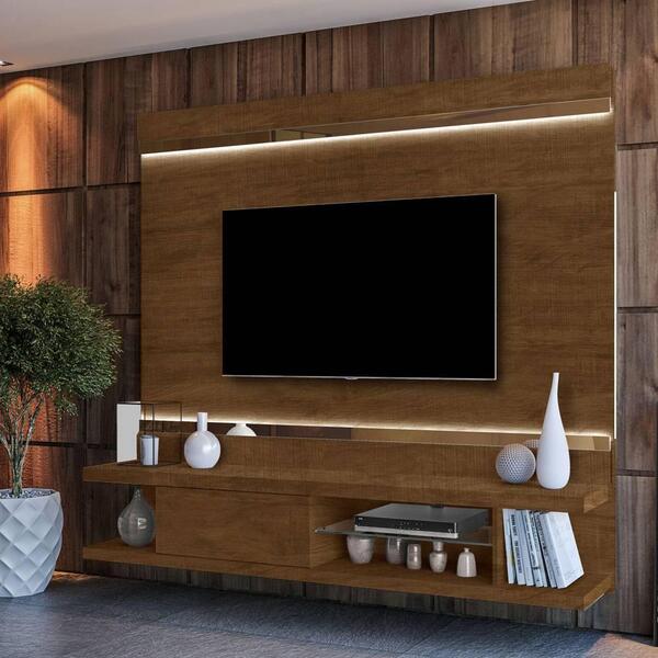 Painel Home Com Led Para Tv Até 75" 100% Mdf Rio De Janeiro Malbec ...
