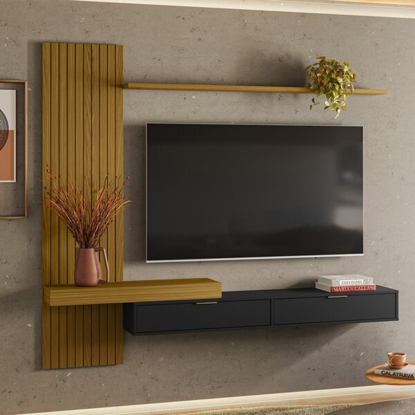 Painel Italy Ripado P/tvs Até 65 Polegadas 180cm Tv Na Parede Nicho C ...
