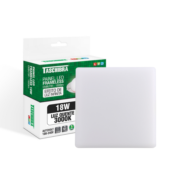 Painel Led 18w Embutir Quadrado 3000k Branco Quente 110/220v | Leroy Merlin