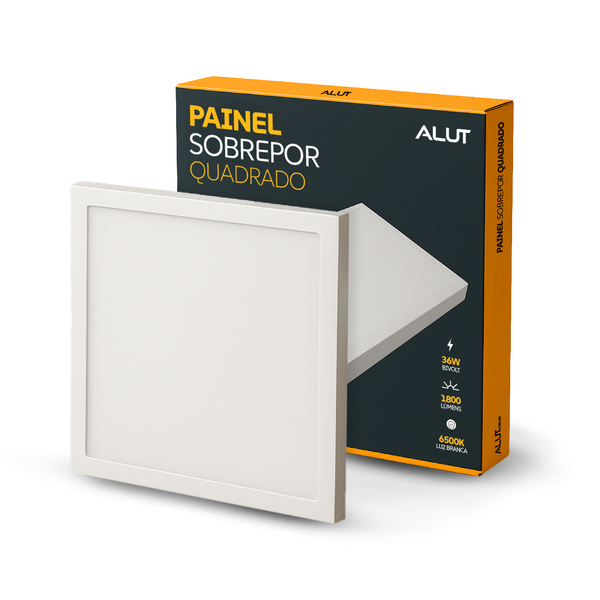 Painel Led Plafon 36w 6500k Bivolt Sobrepor 40x40 Quadrado Branco Cod ...