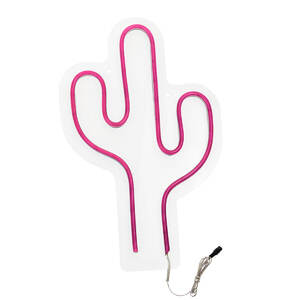 Painel Luminoso Letreiro Criativo Cacto - Neon Led Rosa | Leroy Merlin