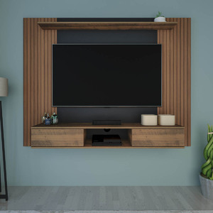 Painel Nevada Pinho Ripado C/ Preto Para Tvs De Até 75 Polegadas 2 ...