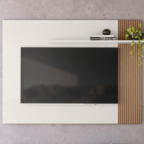 Painel Para Tv 40 Polegadas 13936 Off White Cristal Ripado Madeira Dmad | Leroy Merlin