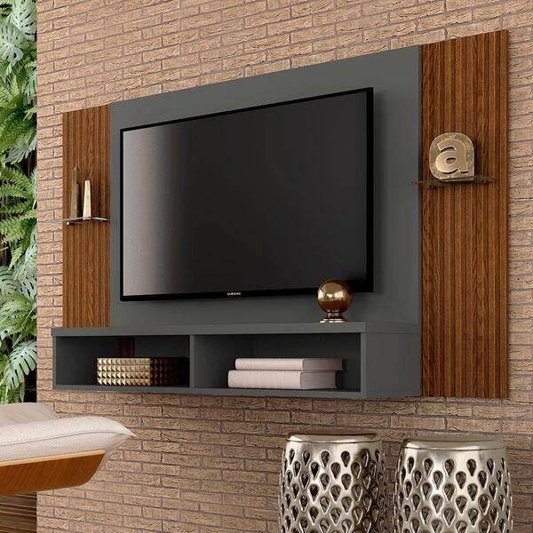 Painel Para Tv 43" Alasca Com Nicho Graf/fr Ripado - Móveis Arapongas | Leroy Merlin