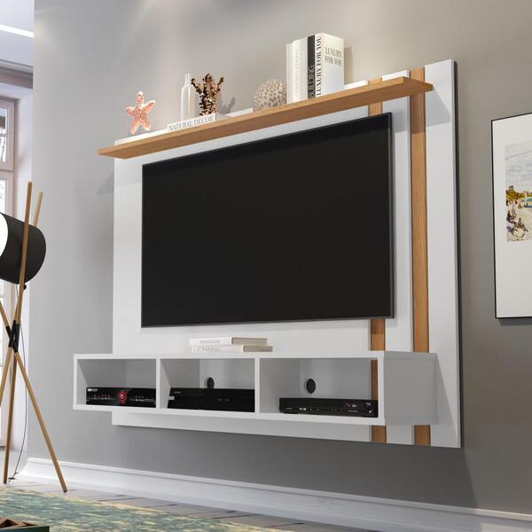 Painel Para Tv 48 Polegadas Nice Com Nicho E Prateleira - Branco/nature ...