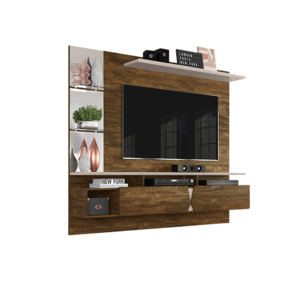 Painel Para Tv 55 Polegadas Ripado Dubai Canela Off White | Leroy Merlin