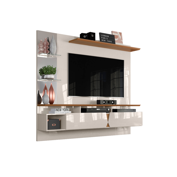 Painel Para Tv 55 Polegadas Ripado Dubai Off White Damasco | Leroy Merlin