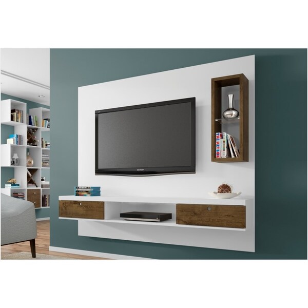 Painel Para Tv 65 Polegadas Suspenso Com Bancada 180cm Diamante Branco ...