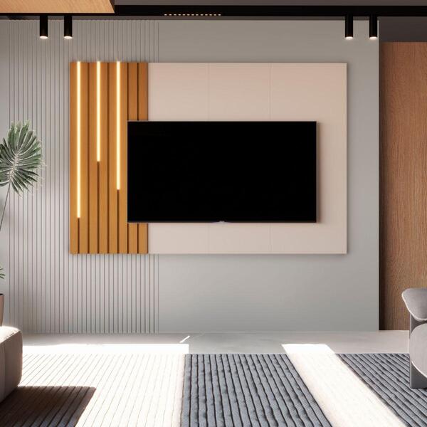 Painel Para Tv 70 Polegadas Pantanal Off White Nature | Leroy Merlin