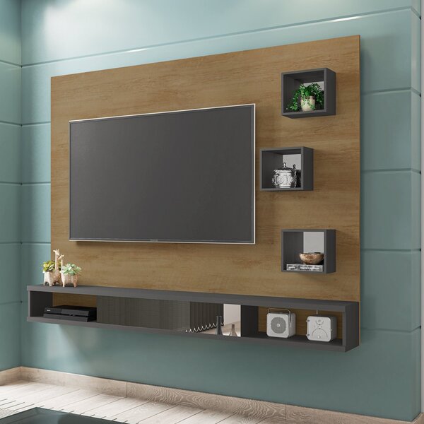 Painel Para Tv Até 42 Polegadas Com Espelho 3 Nichos Viena Iii Rv Móveis Cinamomo/grafite ...