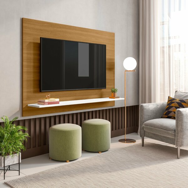 Painel Para Tv Até 50 Polegadas 1 Prateleira Columbia Espresso Móveis Freijó Com Branco | Leroy ...