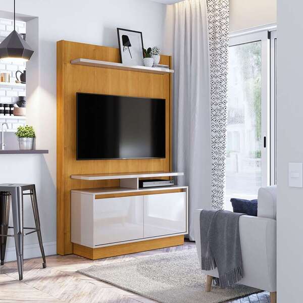 Painel Para Tv Até 50 Polegadas Fit Nature E Off White | Leroy Merlin