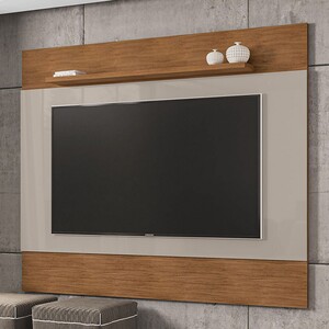 Painel Para Tv Até 50 Polegadas Quasar 1 Prateleira Off White/cedro ...