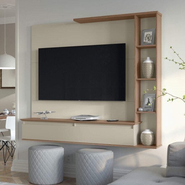 Painel Para Tv Até 52 Polegadas 1 Porta 4 Nichos Sublime Patrimar ...