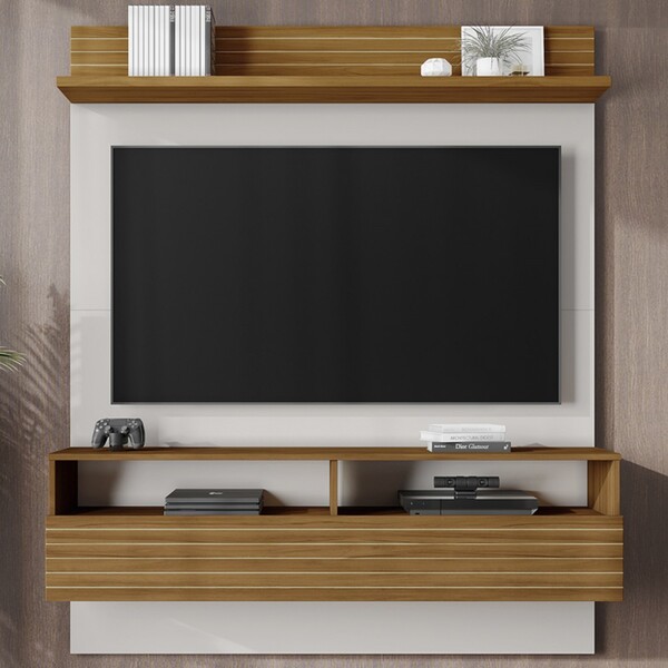 Painel Para Tv Até 55 Polegadas 1 Porta Off White/freijó Trend Nt1165 ...