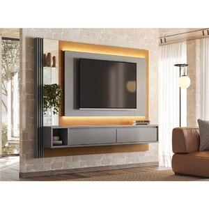 Painel Para Tv Até 55 Polegadas Cairo Lukaliam Móveis Tauari/cinza | Leroy Merlin