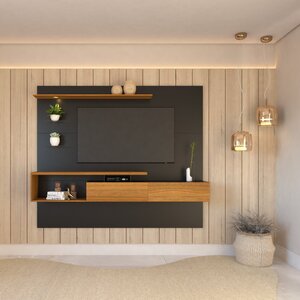 Painel Para Tv Até 55 Polegadas Com 2 Portas E 4 Nichos Celine Preto ...