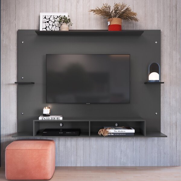 Painel Para Tv Até 55 Polegadas Monza Completa Móveis Grafite | Leroy Merlin
