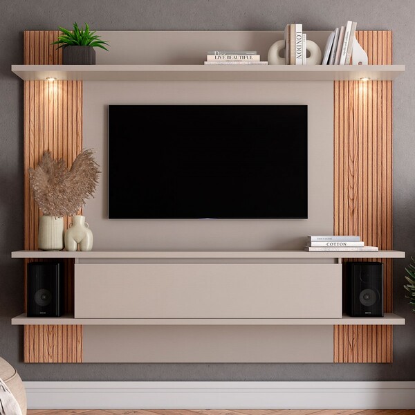 Painel Para Tv Até 60 Polegadas 1 Porta Com Led Fumê/brise - Quiditá ...