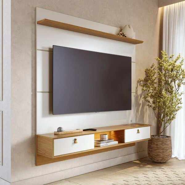 Painel Para Tv Até 60 Polegadas Com Led 160cmx164cm Led Bali Off White ...