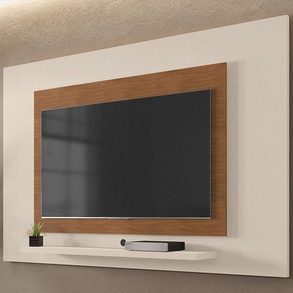 Painel Para Tv Até 60 Polegadas Eros Ii 1 Prateleira Off White/cedro ...