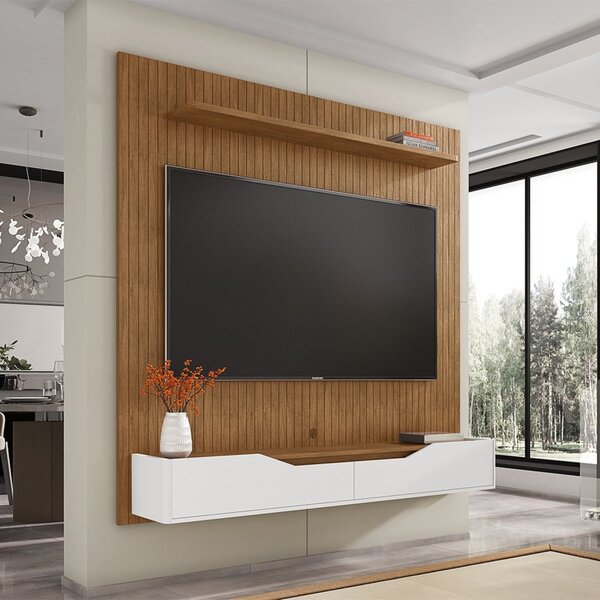 Painel para TV até 60 Polegadas Frisado Milão 160cm Cedro/Branco ...