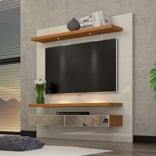 Painel Para Tv Até 60 Polegadas London Off White E Freijó | Leroy Merlin