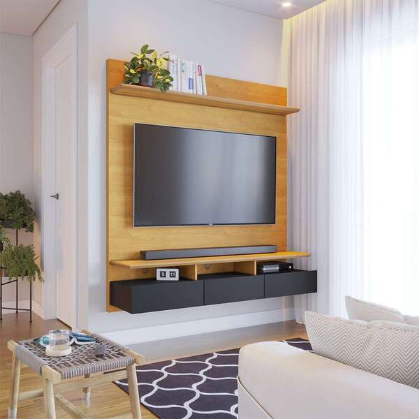 Painel Para Tv Até 60 Polegadas Studio Nature E Preto | Leroy Merlin