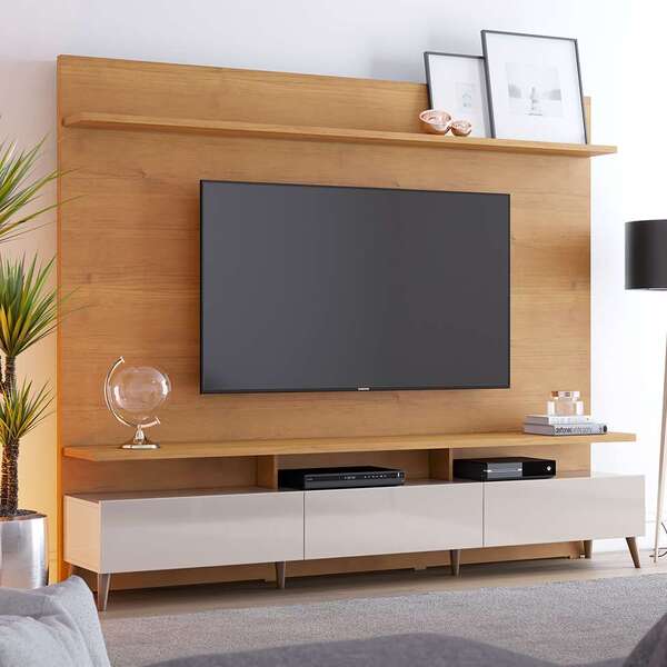 Painel Para Tv Até 60 Polegadass Boss Nature E Off White 218 Cm | Leroy ...