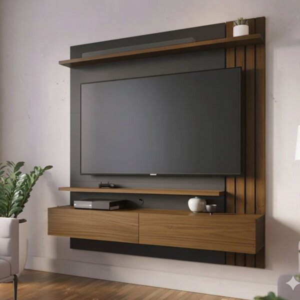 Painel Para Tv Até 65 Polegadas 162cmx150cm 2 Portas Basculantes 2 ...