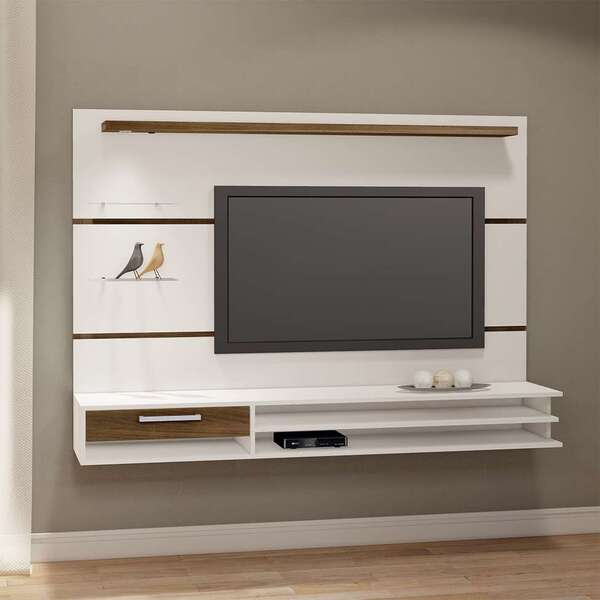 Painel Para Tv Até 65 Polegadas Algarve Branco E Madeirado | Leroy Merlin