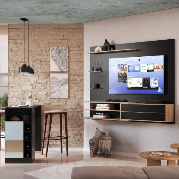 Painel Para Tv Até 65 Polegadas Com Bancada 1 Porta E Espelho Multimóveis Mp1093 | Leroy Merlin