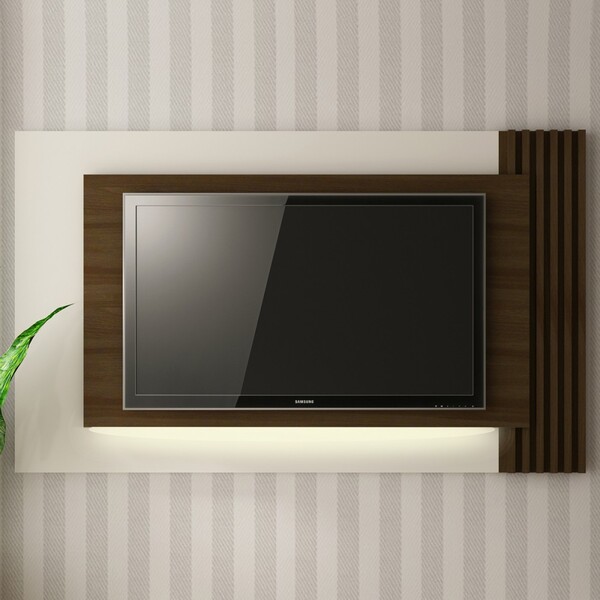 Painel Para Tv Até 65 Polegadas Com Led Capucinno/off White Pl3003 ...