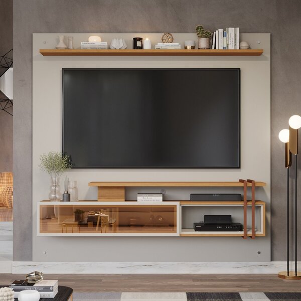 Painel Para Tv Até 65 Polegadas Java Espresso Moveis Off White/nature ...