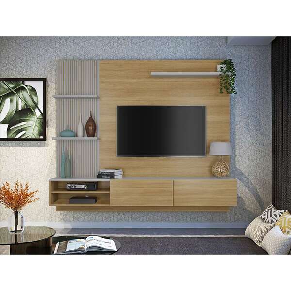 Painel Para Tv Até 65 Polegadas Montana Cinamomo E Off White | Leroy Merlin