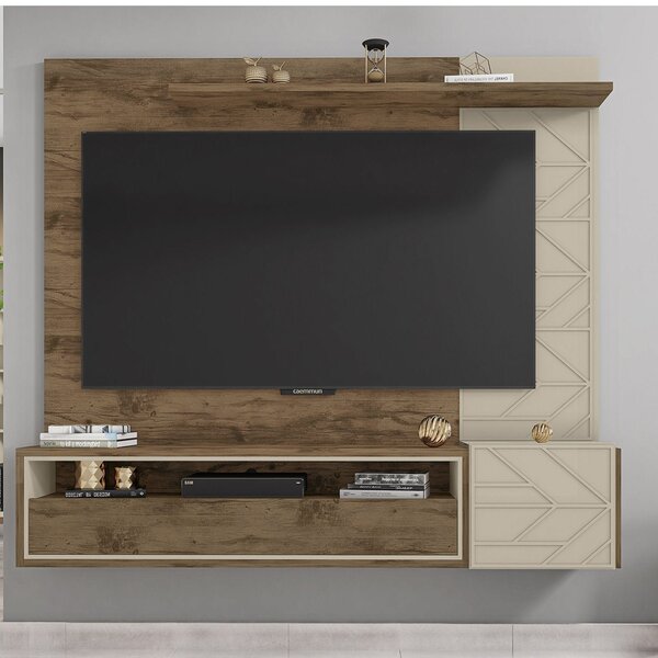 Painel Para Tv Até 65 Polegadas Prisma Caemmun Jatobá/off White | Leroy ...