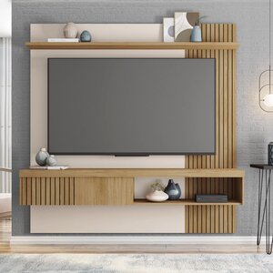 Painel Para Tv Até 65 Polegadas Safira 1.8 Caemmun Off White/buriti ...