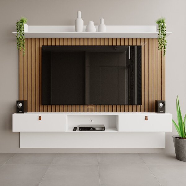 Painel Para Tv Até 70 Polegadas 2 Portas 1 Nicho Ômega Yescasa Branco ...