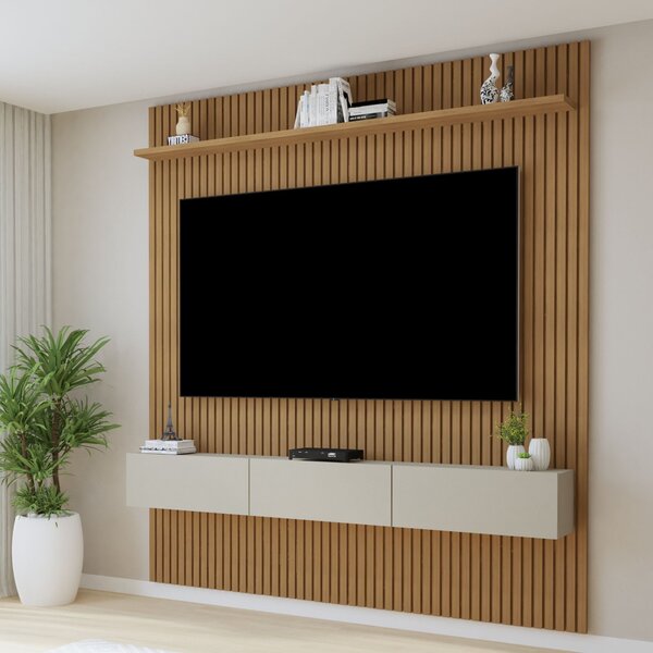 Painel Para Tv Até 70 Polegadas Mdf 179cmx218cm Frisado Curitiba Marrom ...
