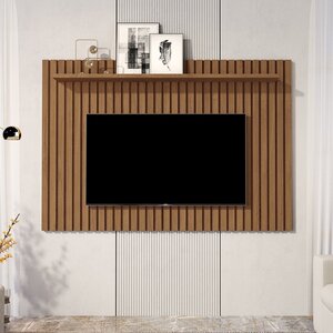 Painel Para Tv Até 70 Polegadas Ripado Com 1 Prateleira Classic Freijó | Leroy Merlin