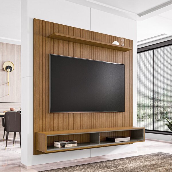 Painel para TV até 70 Polegadas Turin 220cm Cedro/Cinza Pérola | Leroy ...