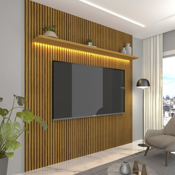 Painel Para Tv Até 75 Polegadas Impressão Ripada Com Led Requinte 180cm ...