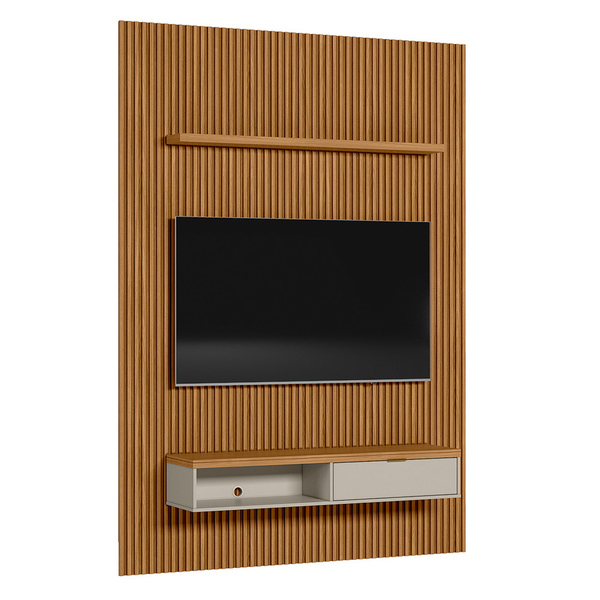 Painel Para Tv Até 75 Polegadas Ripado Marisa Com Nicho Bancada Nature ...