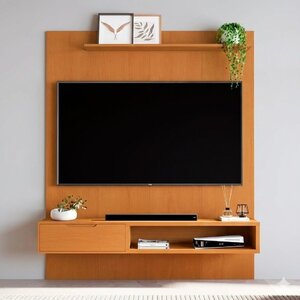 Painel Para Tv Até 75 Polegadas Suspenso Com Nichos E Prateleira 100% ...