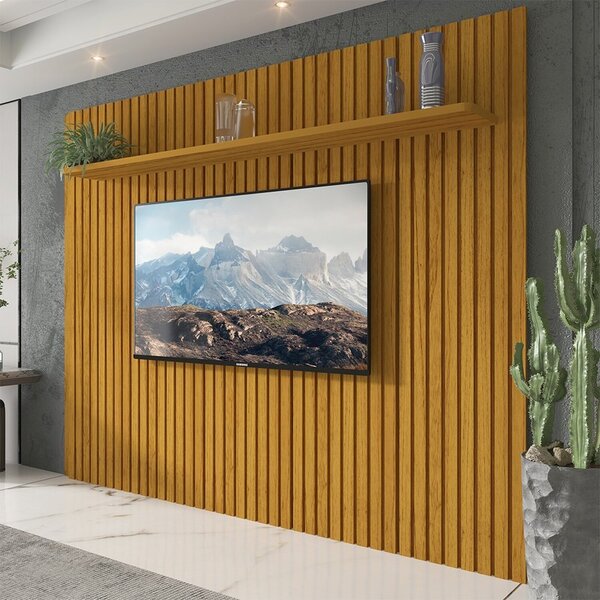 Painel Para Tv Até 85 Polegadas Ripado Sem Led 230cm 100% Mdf Nobre Naturale | Leroy Merlin