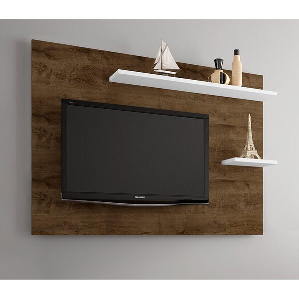 Painel Para Tv Até 55 Polegadas 160 Cm Onix Madeira Rústica Com Branco ...