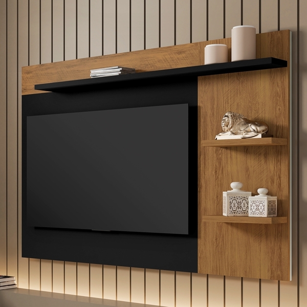 Painel Para Tv Hanna Preto Freijó | Leroy Merlin