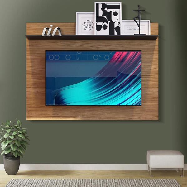 Painel Para Tv Quarto Tv Até 43 Polegadas Noce Milano Preto Fosco Beth Shop Jm | Leroy Merlin