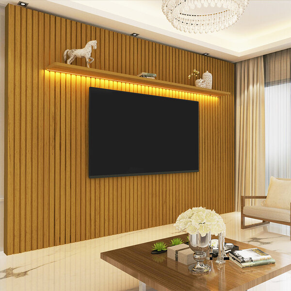 Painel Para Tv Ripado Com Led Nobre 275 Naturale - Gelius | Leroy Merlin