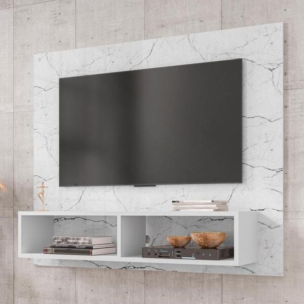 Painel Para Tv Tokyo Carrara Marmorizado 2 Nichos | Leroy Merlin